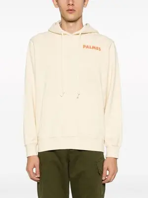 PALMES Logo Organic Cotton Hoodie - White