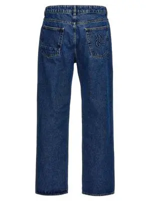 Palm Angels Lw Monogram' Jeans - Blue