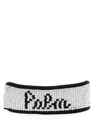 Palm Angels Palm Beads' Bracelet - White/black