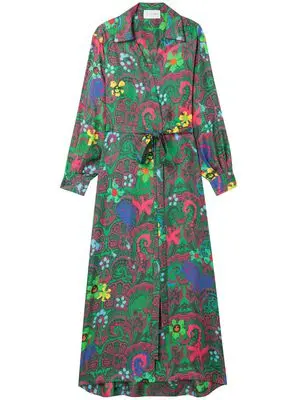AZ FACTORY PRE Az Factory Paisley Print Long Wrap Dress