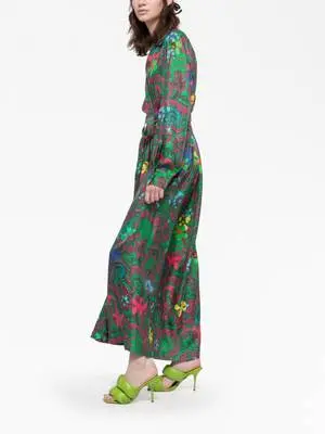 AZ FACTORY PRE Az Factory Paisley Print Long Wrap Dress