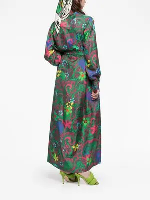 AZ FACTORY PRE Az Factory Paisley Print Long Wrap Dress