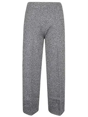 CIRCUS HOTEL Viscose Wide Leg Trousers - Grey