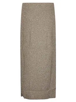 CIRCUS HOTEL Viscose Midi Skirt - Golden