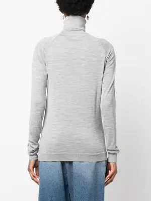 ARMARIUM Wool And Silk Blend High Neck Sweater - Grey