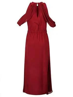 CRIDA MILANO Silk Midi Dress - Red