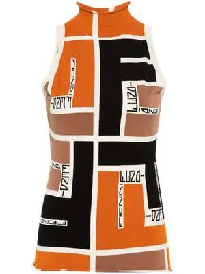 Fendi Printed Top - Orange