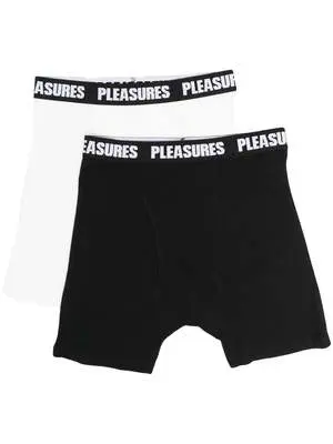 PLEASURES Logo Boxer Briefs - Black
