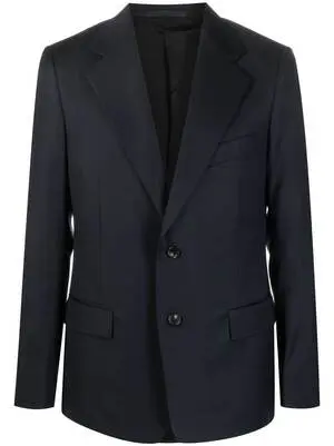 LANVIN Single Breasted Wool Jacket - Blue