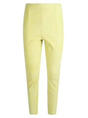 VIA MASINI 80 Slim Fit Suede Trousers - Yellow