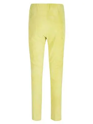 VIA MASINI 80 Slim Fit Suede Trousers - Yellow