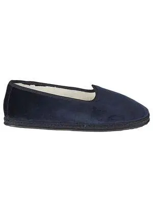 PIEDATERRE Friulana Alpaca Velvet Slippers - Blue