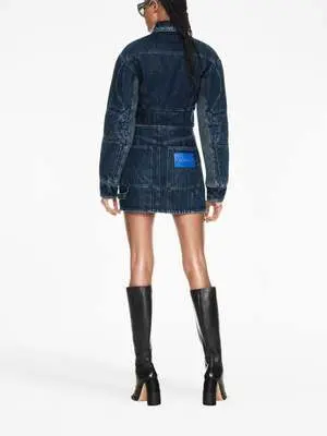 Off-White Cropped Cut-out Denim Jacket