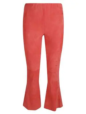 VIA MASINI 80 Flared Cropped Suede Trousers