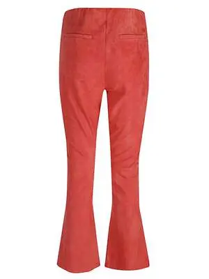 VIA MASINI 80 Flared Cropped Suede Trousers