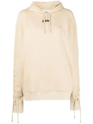 JEAN PAUL GAULTIER Logo Cotton Hoodie - Beige