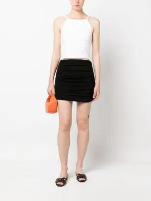 Tory Burch Ruched Mini Skirt - Black