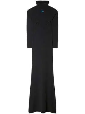 Off-White High Neck Long Dress