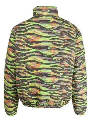 ERL Printed Quilted Down Jacket - Green