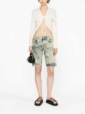 Vaquera Denim Split Shorts - Light Denim
