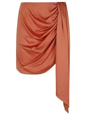 Simkhai Mae Draped Mini Skirt - Red