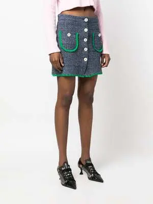 CORMIO Cotton Mini Skirt - Blue