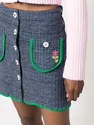 CORMIO Cotton Mini Skirt - Blue
