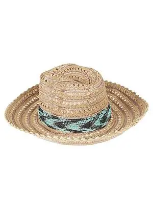 EXQUISITE J Raffia Sombrero Hat - Multicolour
