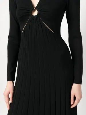 Michael Kors Viscose Pleated Midi Dress