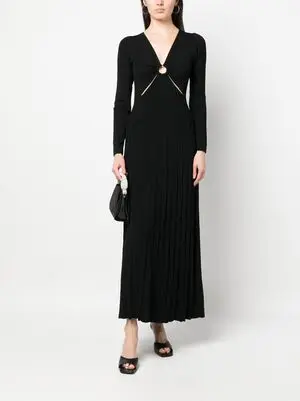 Michael Kors Viscose Pleated Midi Dress