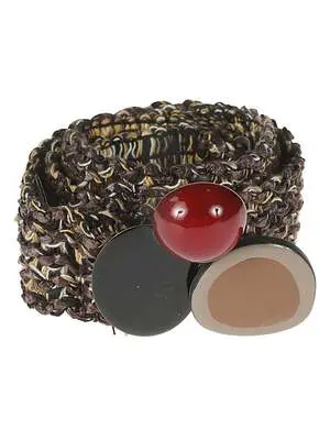 EXQUISITE J Raffia Belt - Brown