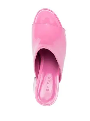 By Far Brad Patent Leather Mules - Fuchsia