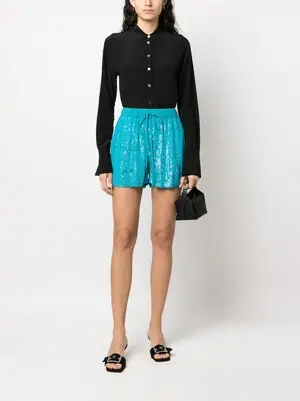 PAROSH P.a.r.o.s.h. Sequined Thigh-length Shorts