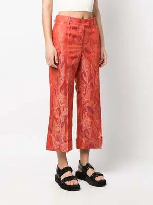 Alberto Biani Floral Jacquard Trousers
