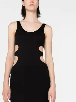 Chloé Linen Blend Silk Long Dress - Black
