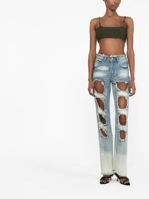 RUI Cut-out Detail Straight-leg Jeans