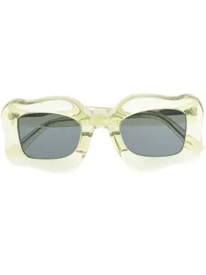 BONSAI Bonsai Curved-Frame Sunglasses Green