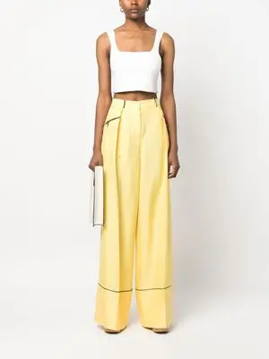 Bally Silk Wide-leg Trousers - Yellow