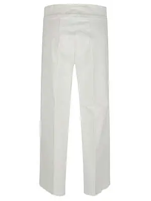 Avenue Montaigne Cropped Frayed Denim Trousers