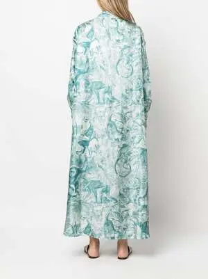 F.R.S FOR RESTLESS SLEEPERS Printed Silk Shirt Dress