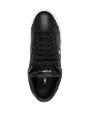 E 'CLAT Emporio Armani Logo Leather Sneakers