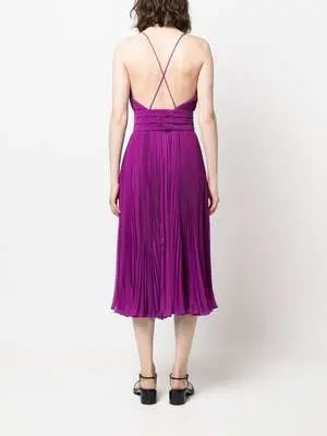 Max Mara Pleated Midi Dress - Purple