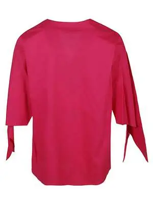 PSOPHIA Cotton V-neck Top - Fuchsia
