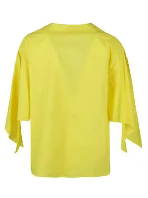 PSOPHIA Cotton V-neck Top - Yellow