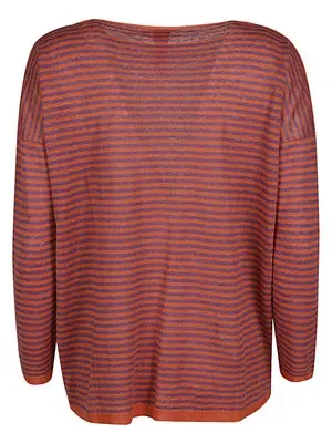 ALESSANDRO ASTE Boat Neck Striped Linen Sweater