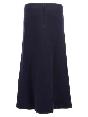 JIL SANDER Long Wool Skirt - Blue