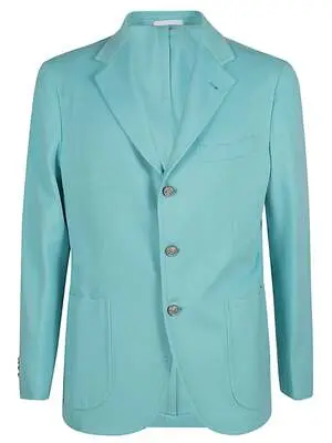 SARTORIO Single-breasted Wool Jacket - Clear Blue