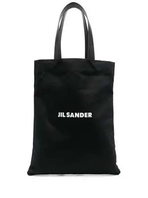 JIL SANDER Logo Print Tote - Black