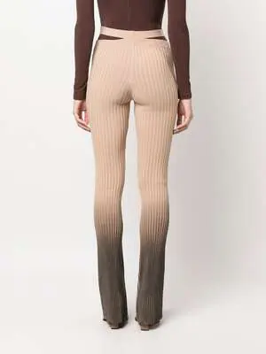 ANDREĀDAMO Printed Cut-out Trousers - Brown
