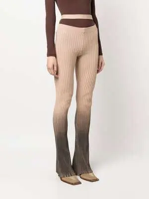 ANDREĀDAMO Printed Cut-out Trousers - Brown